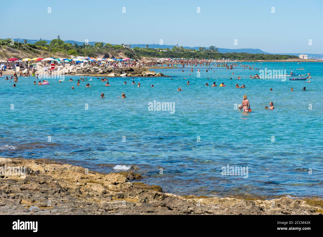 Wonderful Mediterranean coast beach in Puglia, South Italy, with ...