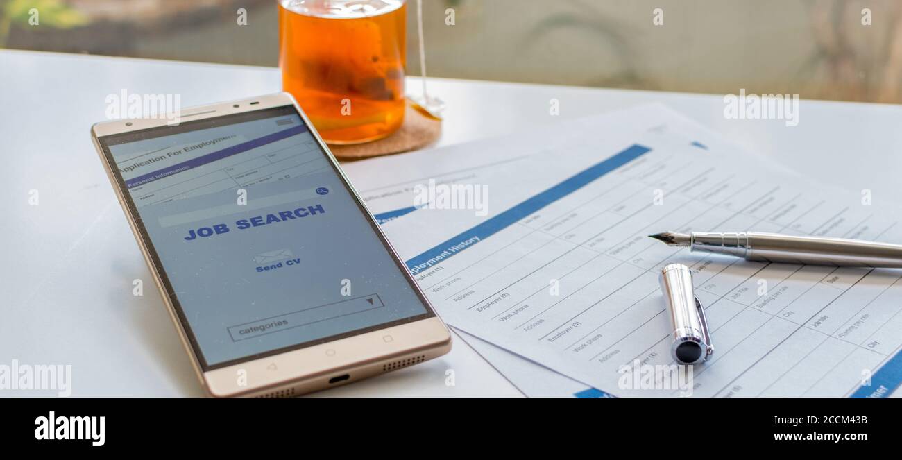 Closeup of a job application procedure Stock Photo - Alamy