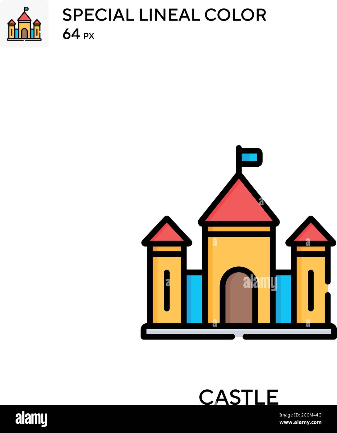 Castle Special lineal color icon. Illustration symbol design template ...