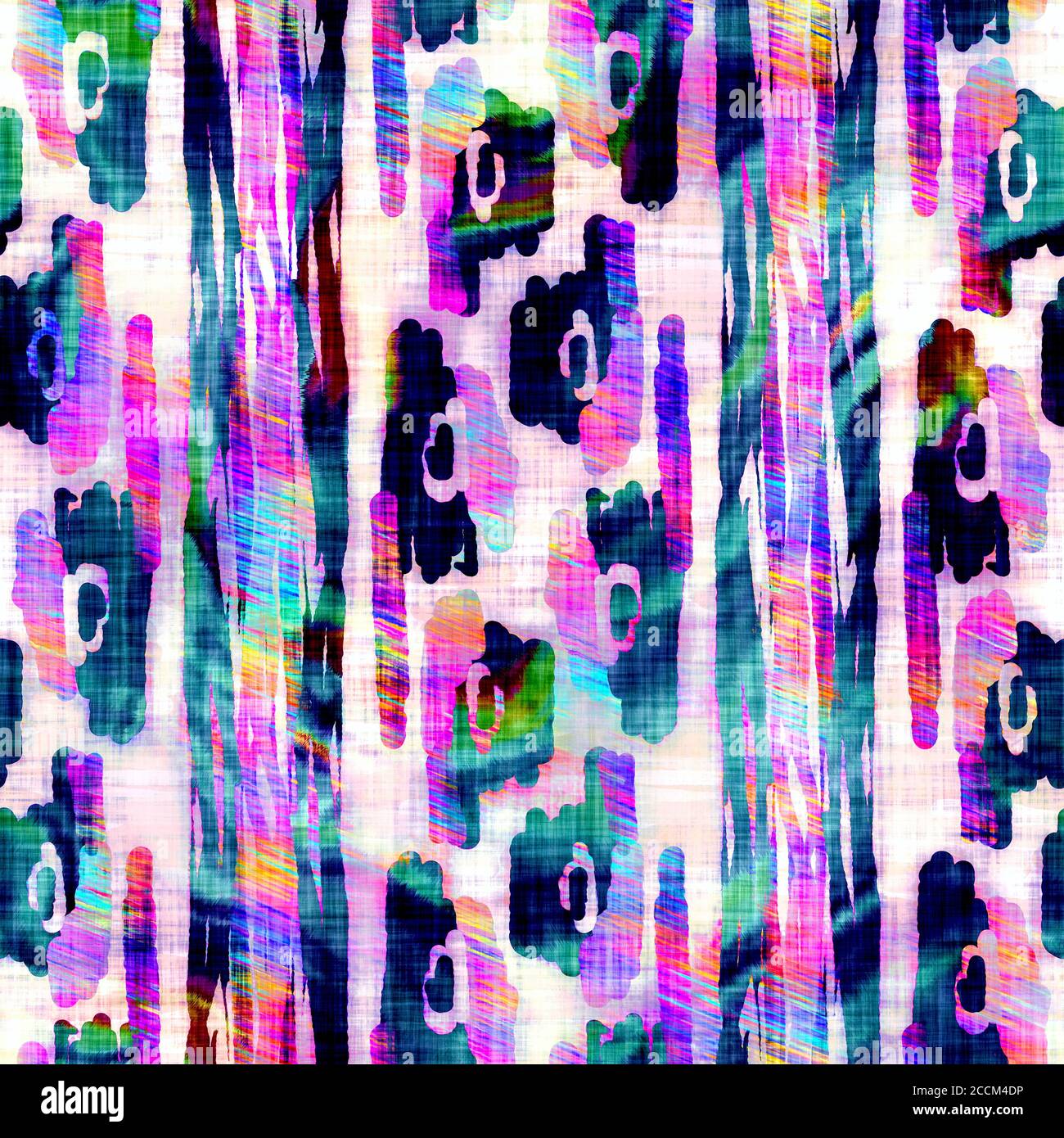 Blurry rainbow glitch camo texture background. Irregular bleeding ...