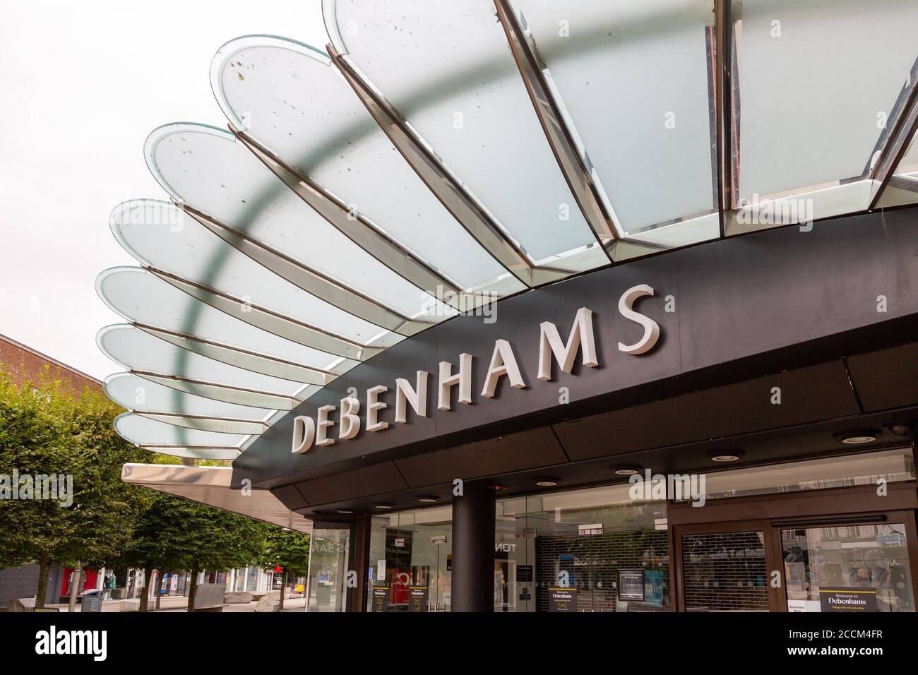 The sign above a Debenhams superstore Stock Photo - Alamy