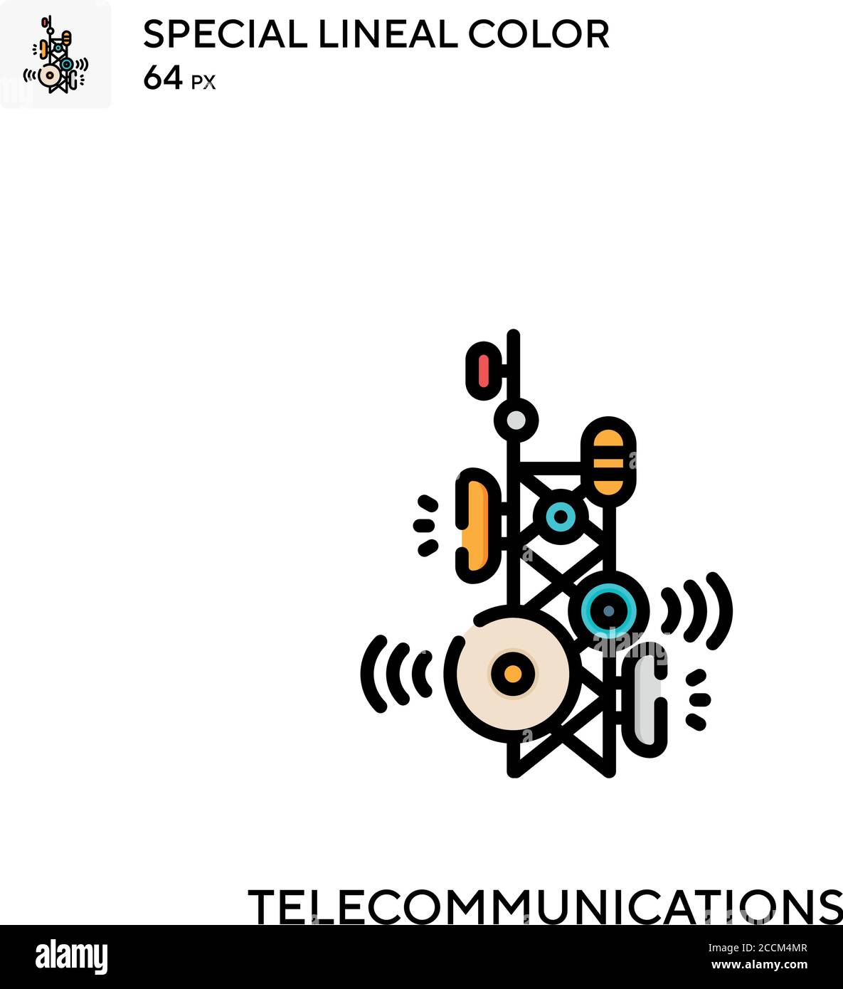 Telecommunications Special lineal color icon. Illustration symbol ...