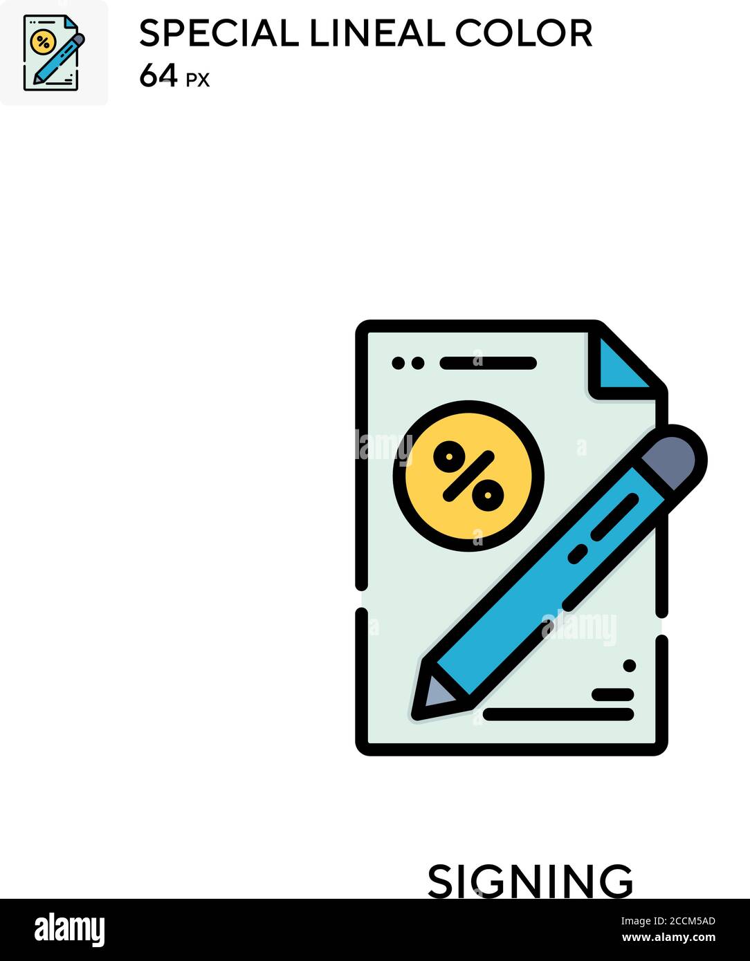 Signing Special lineal color icon. Illustration symbol design template ...