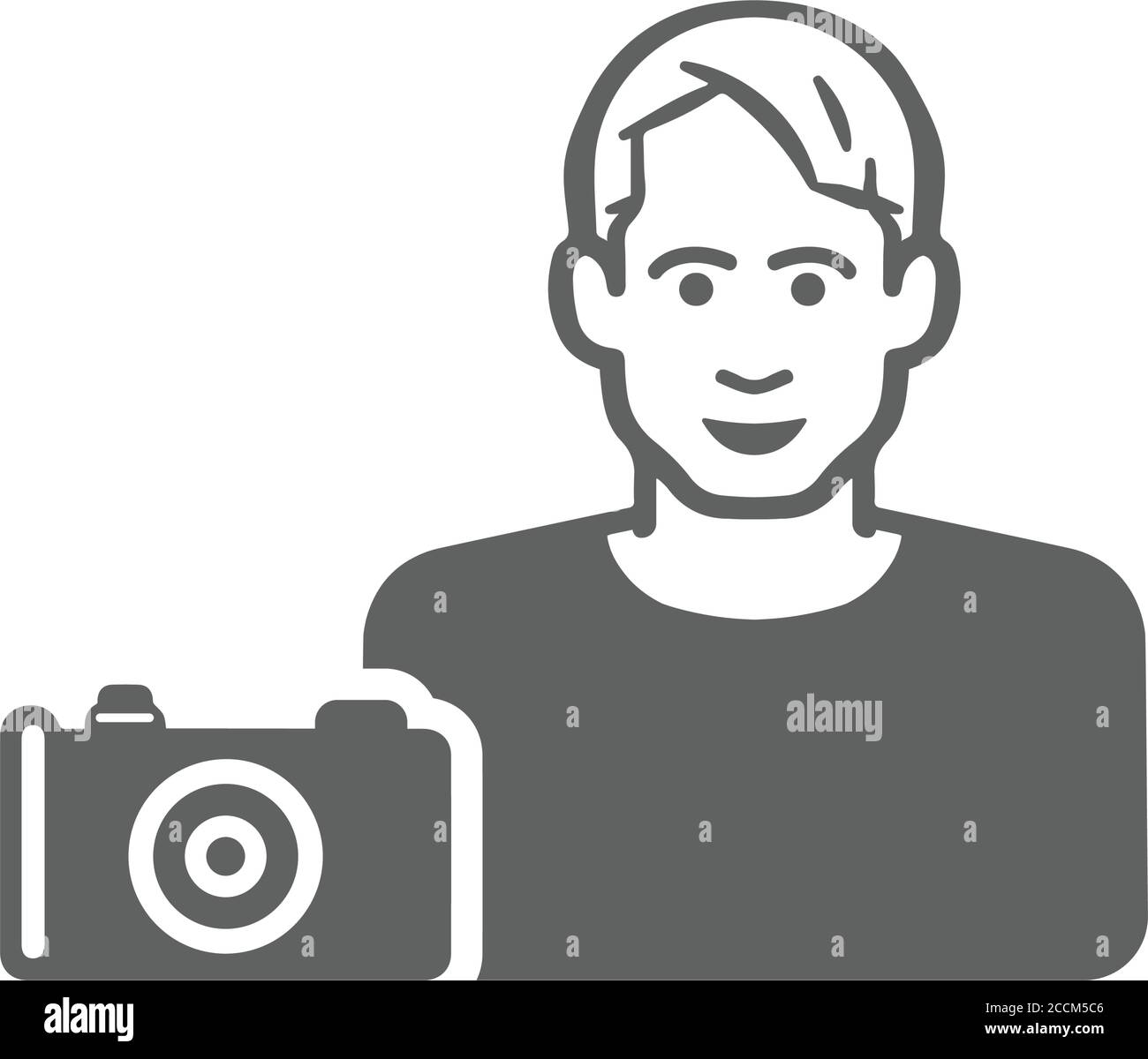 Camera man, photographer icon is isolated on white background. Simple ...