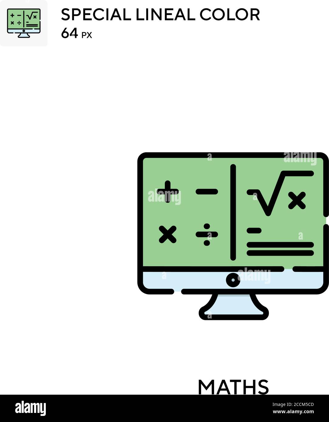Maths Special lineal color icon. Illustration symbol design template ...