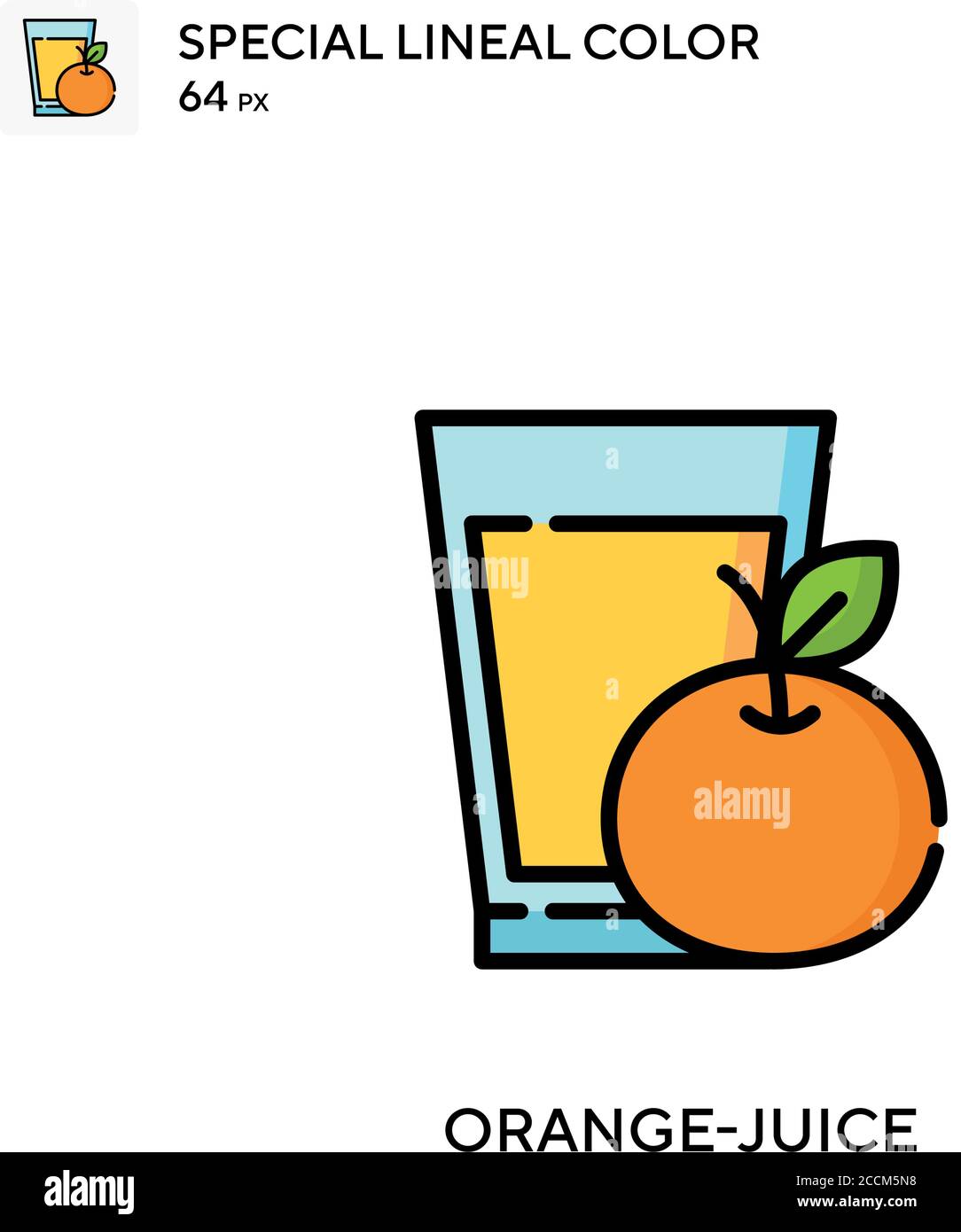 Orange-juice Special lineal color icon. Illustration symbol design ...