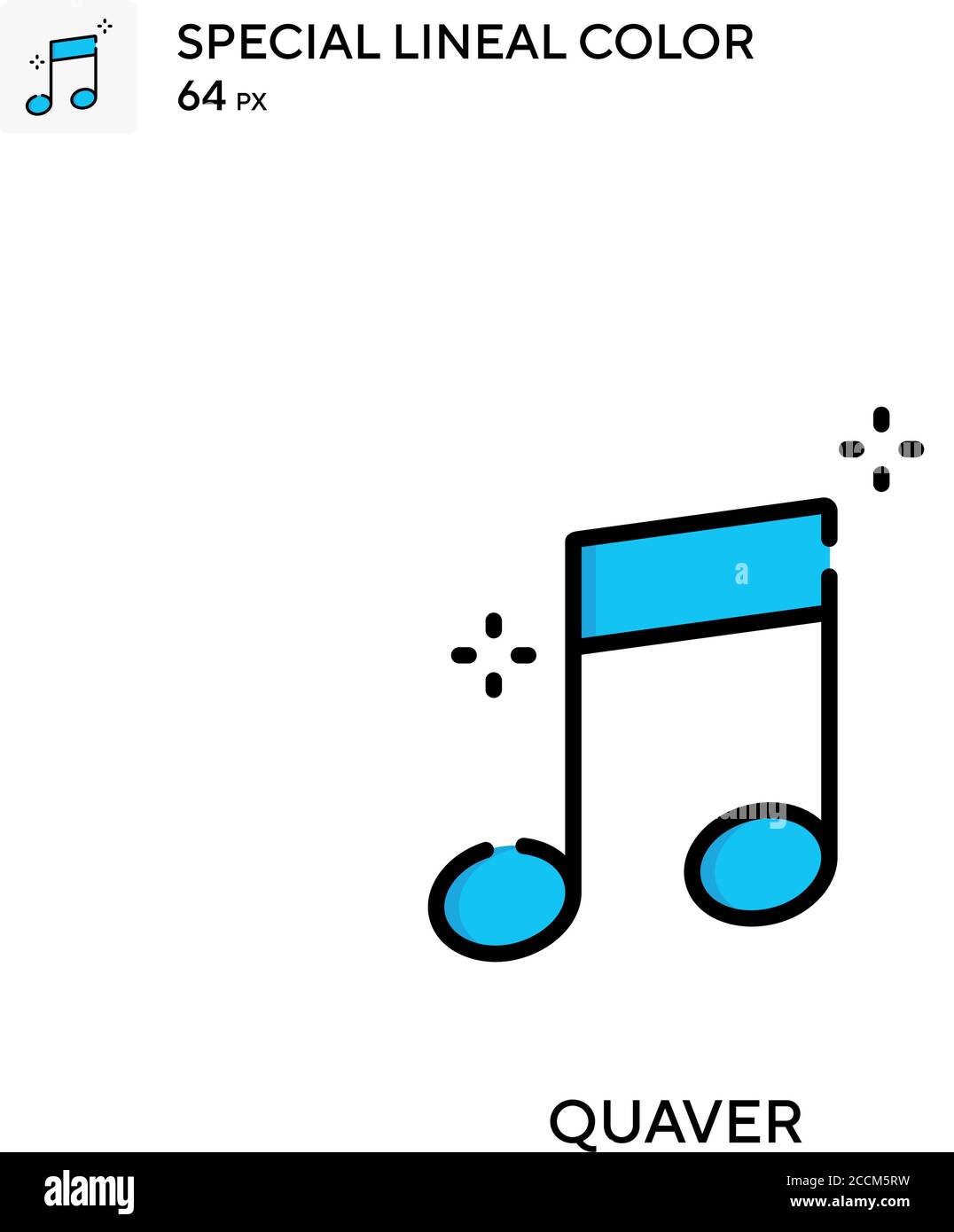 Quaver Special lineal color icon. Illustration symbol design template for web mobile UI element ...