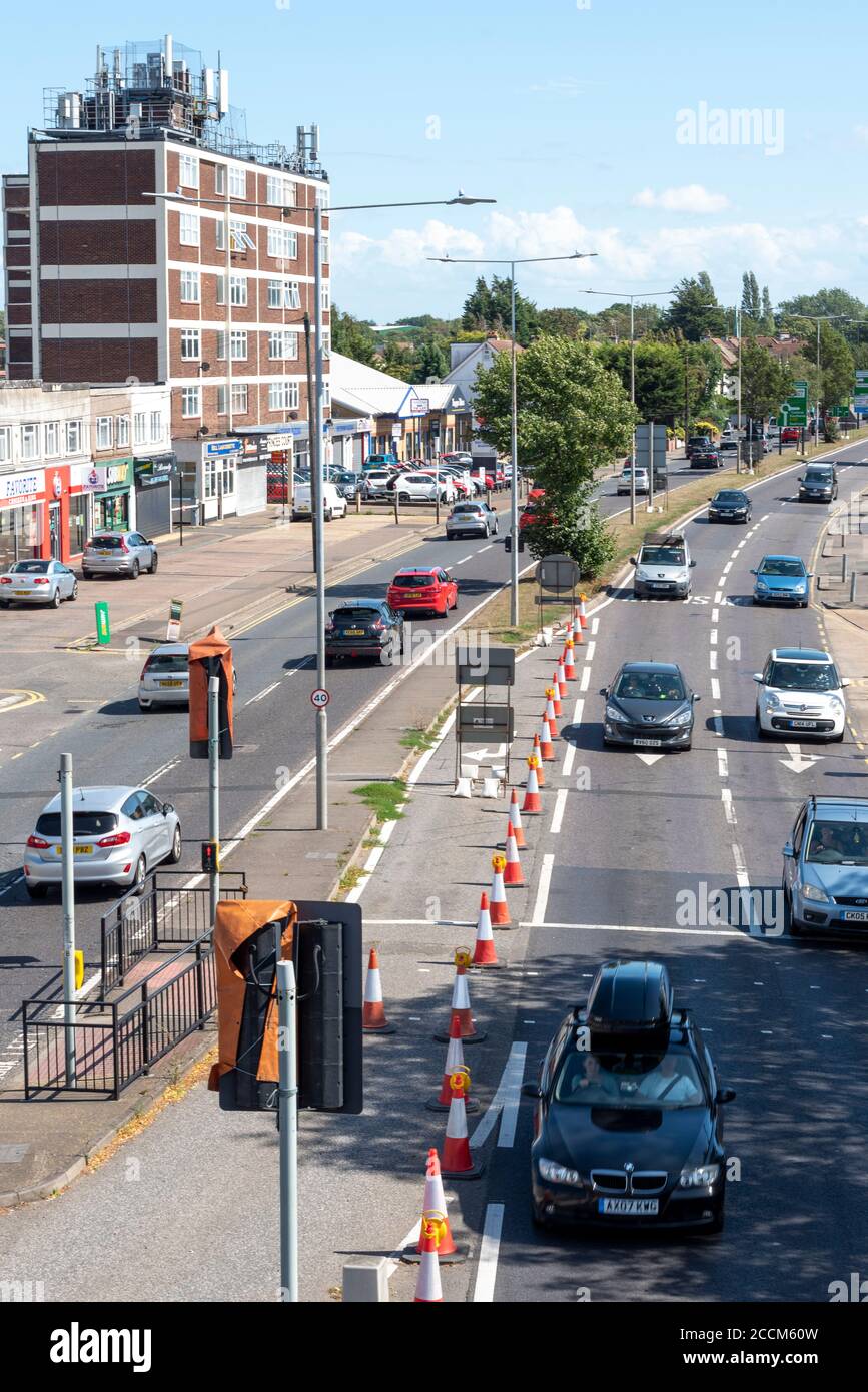 The Bell road junction of the A127 Prince Avenue with Hobleythick Lane ...