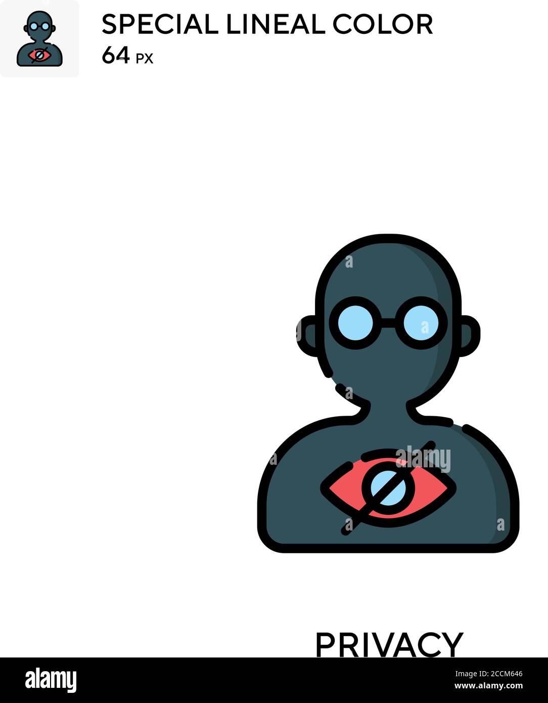 Privacy Special lineal color icon. Illustration symbol design template ...