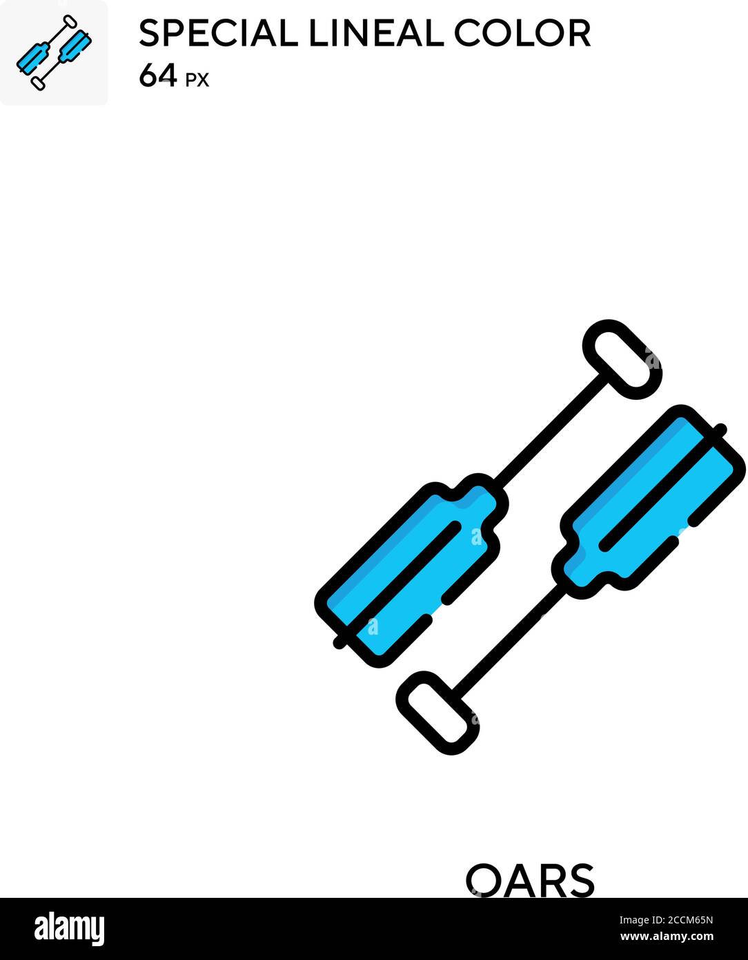 Oars Special lineal color icon. Illustration symbol design template for ...
