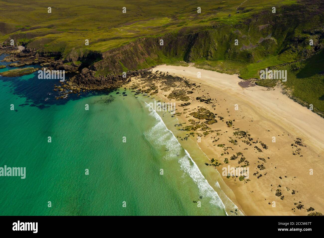 The remote Camus Mor beach, near Gailoch, in Wester Ross, Scotland ...
