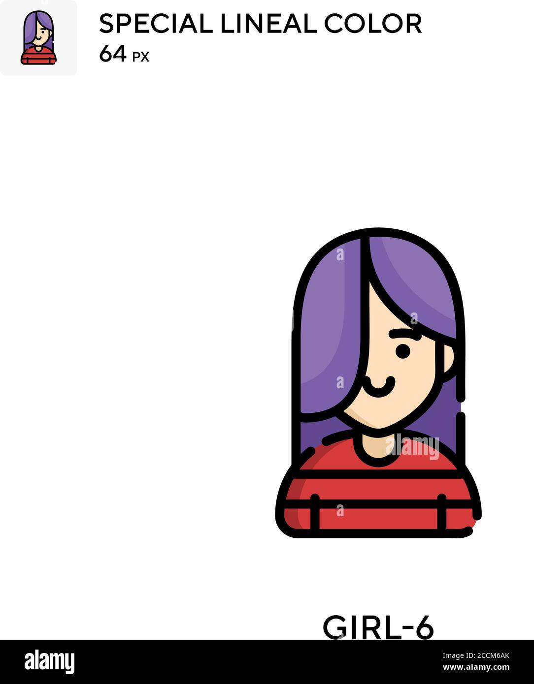 Girl-6 Special lineal color icon. Illustration symbol design template ...