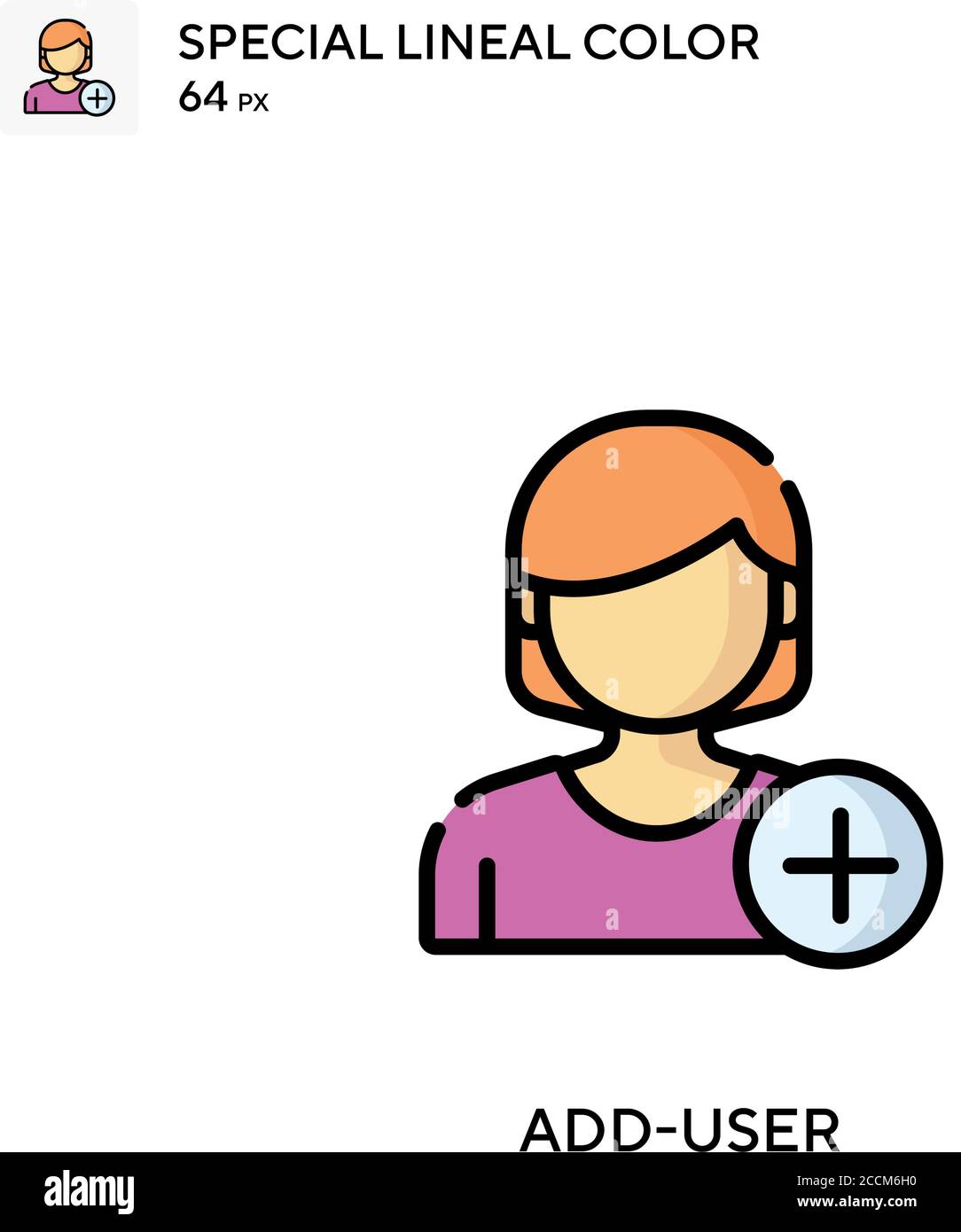Add-user Special lineal color icon. Illustration symbol design template ...