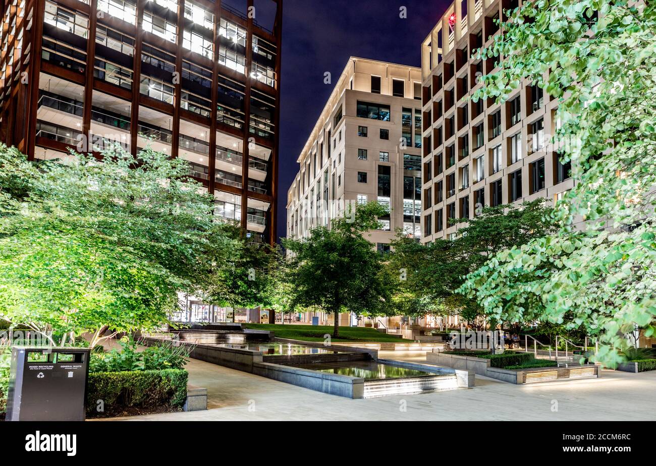 Pancras Square Kings Cross at Night London UK Stock Photo - Alamy