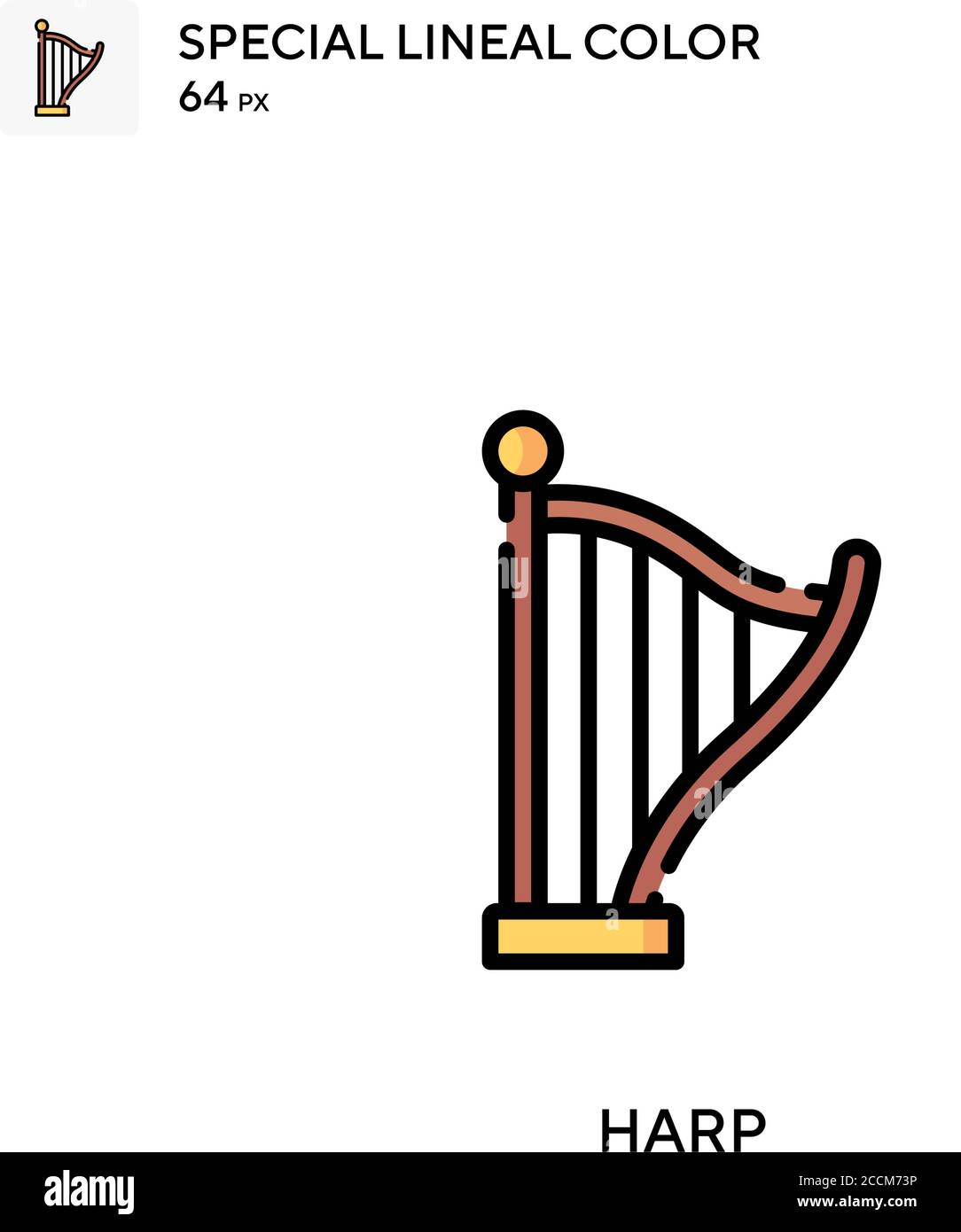 Harp Special lineal color icon. Illustration symbol design template for ...