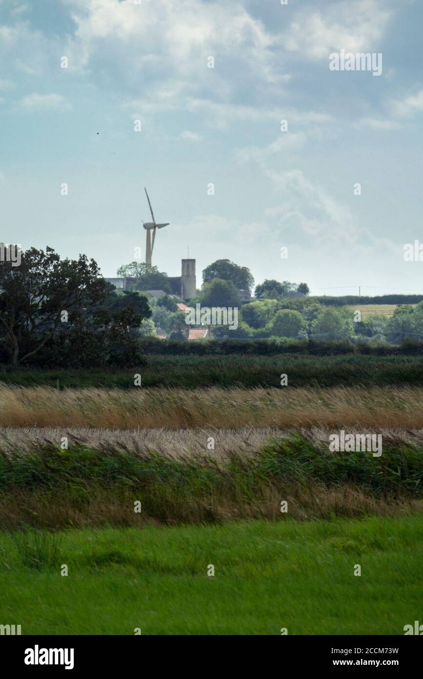 Norfolk fields countryside with wind turbine Stock Photo - Alamy
