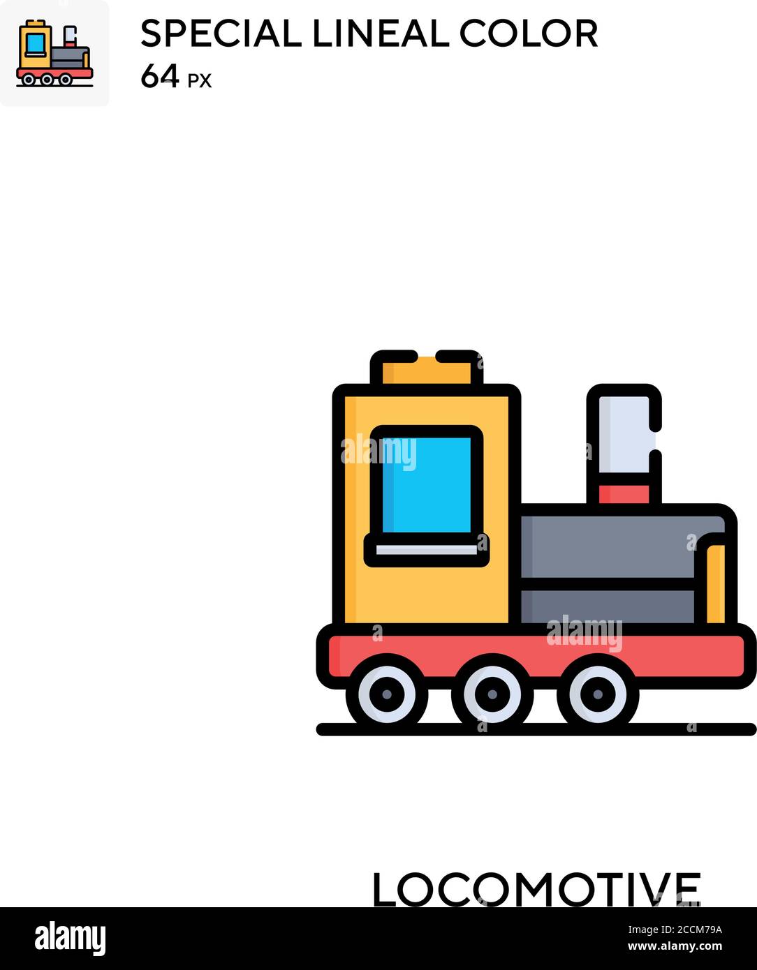 Locomotive Special lineal color icon. Illustration symbol design ...