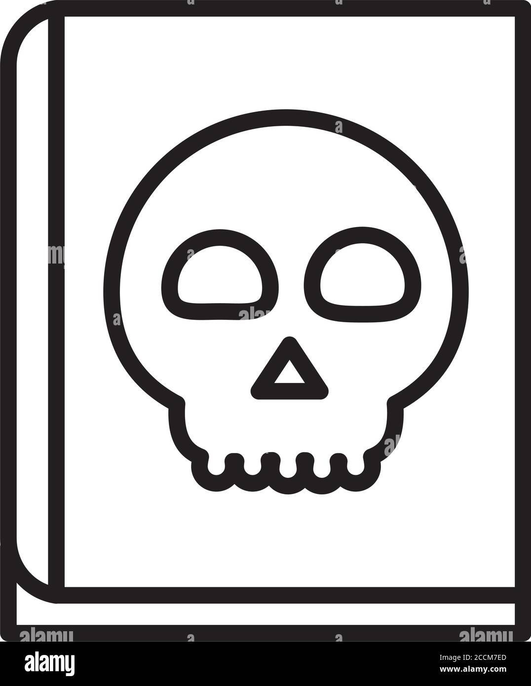 happy halloween, spell book with skull trick or treat party celebration ...