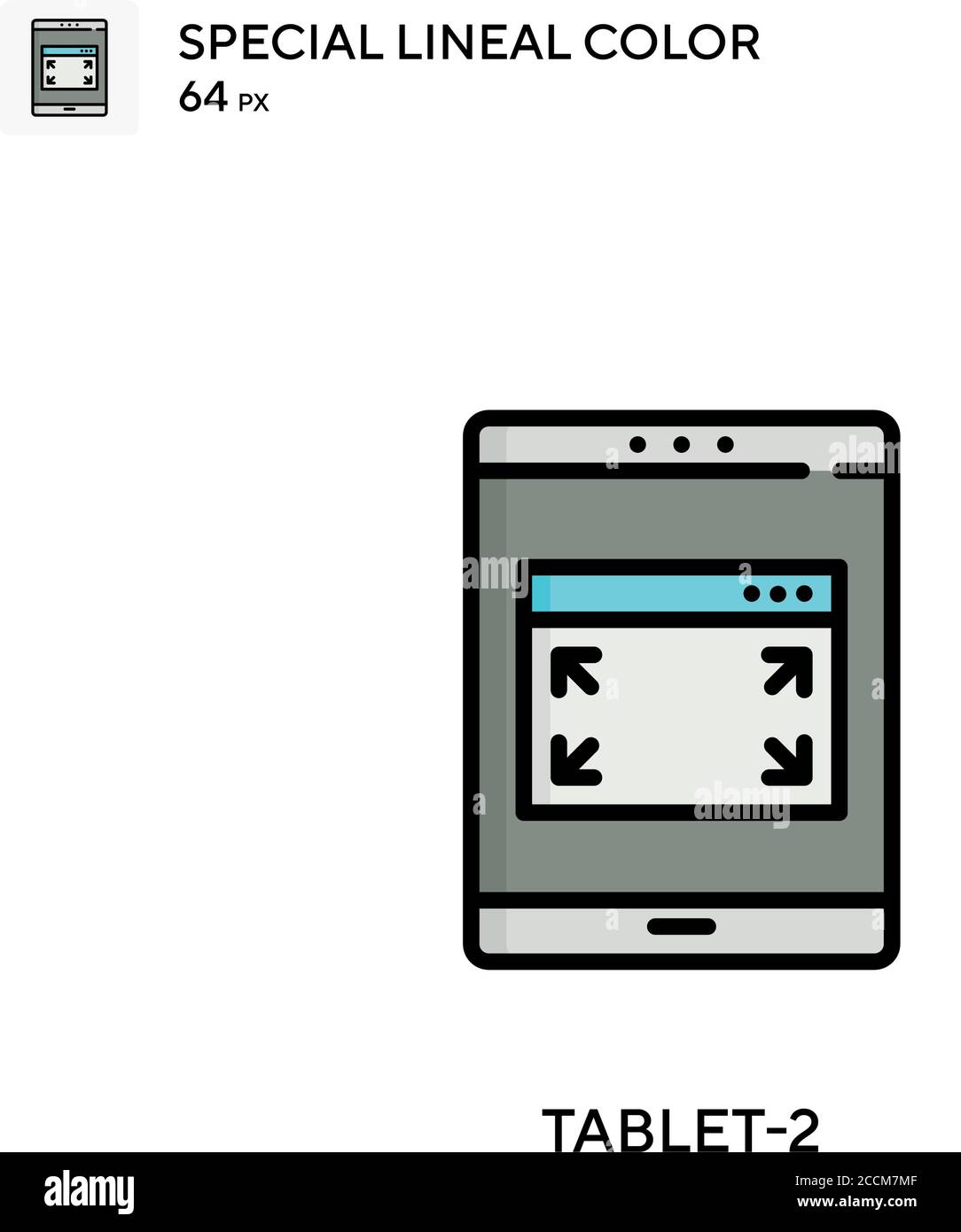 Tablet-2 Special lineal color icon. Illustration symbol design template ...