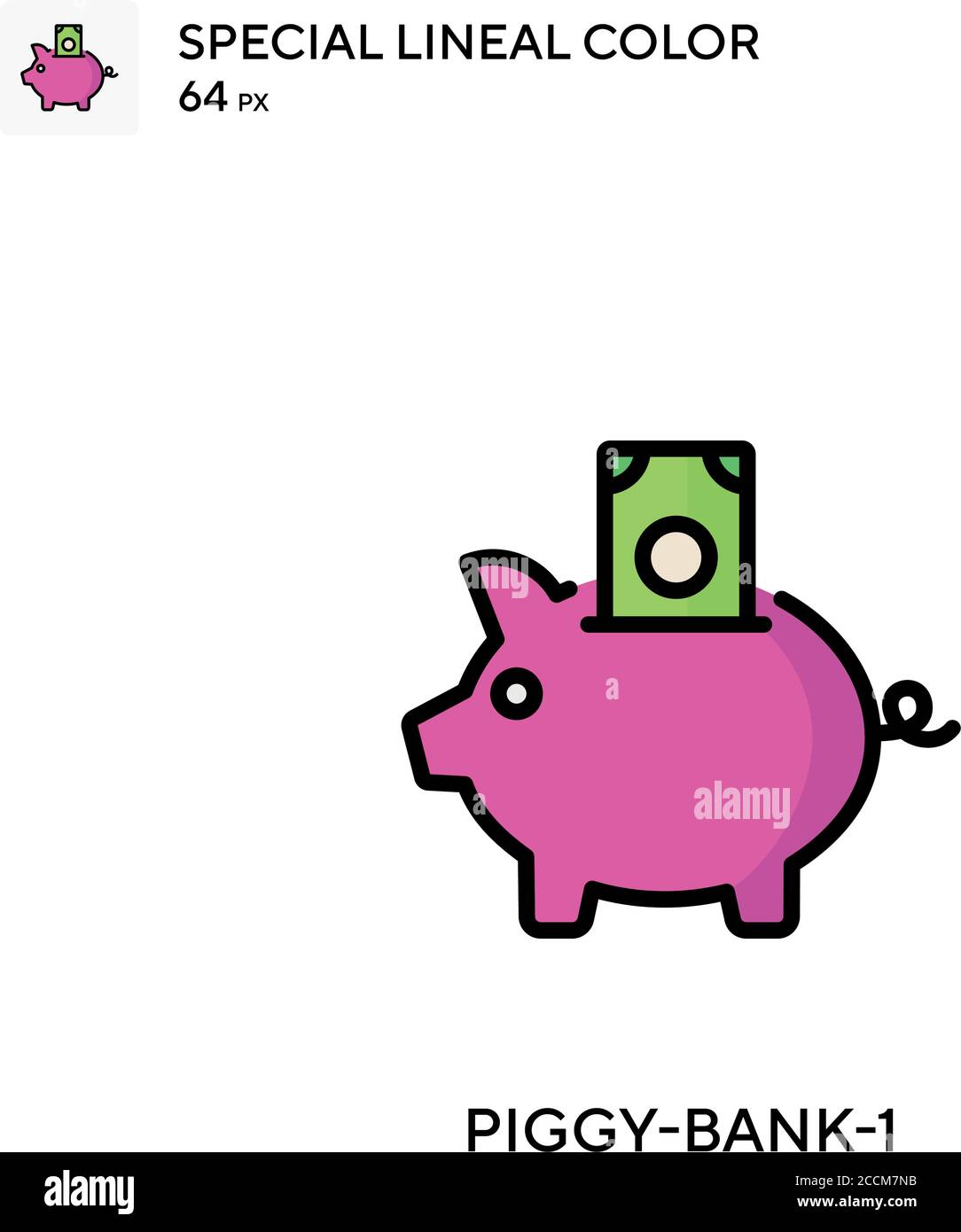 Piggy-bank-1 Special lineal color icon. Illustration symbol design ...