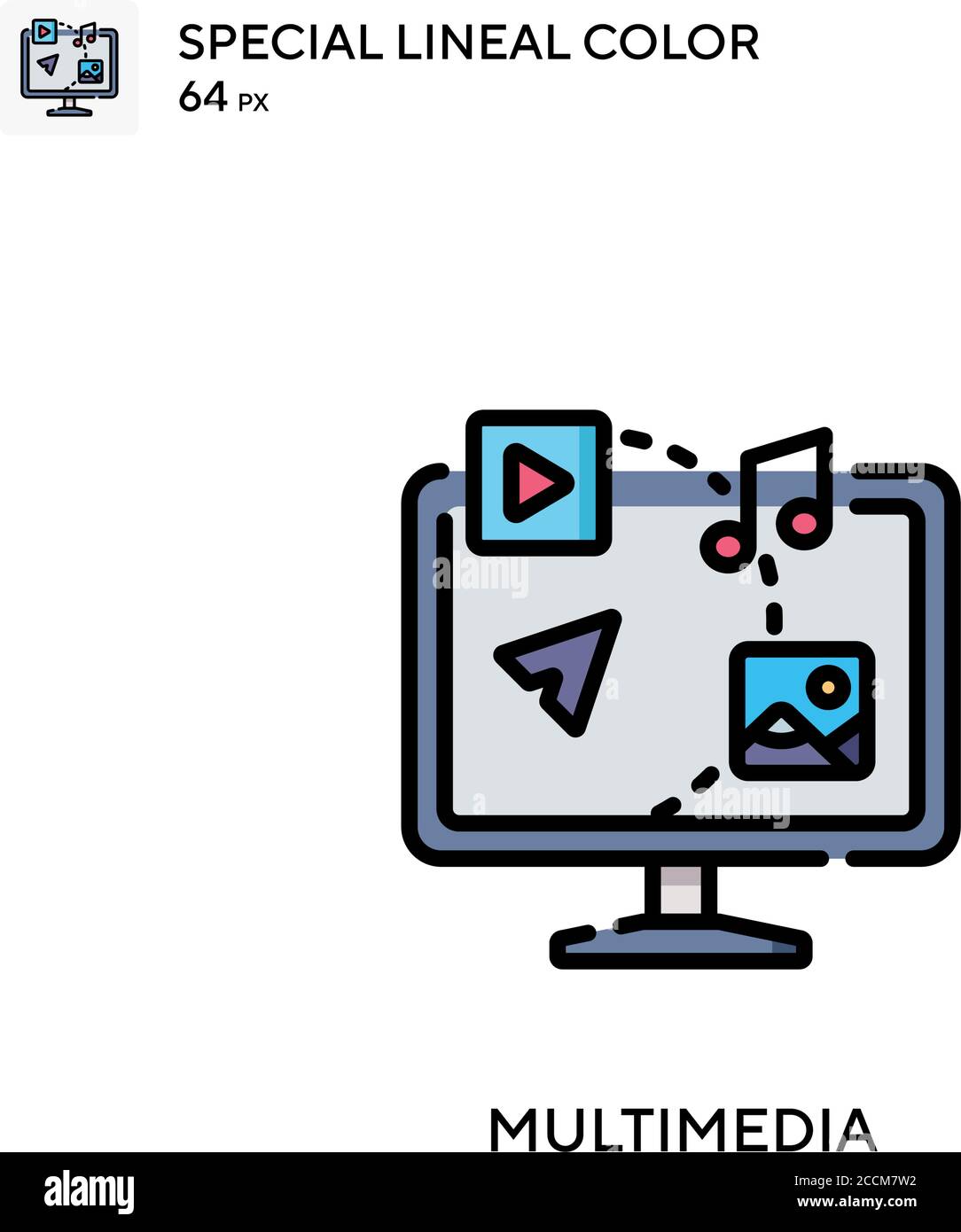 Multimedia Special lineal color icon. Illustration symbol design ...