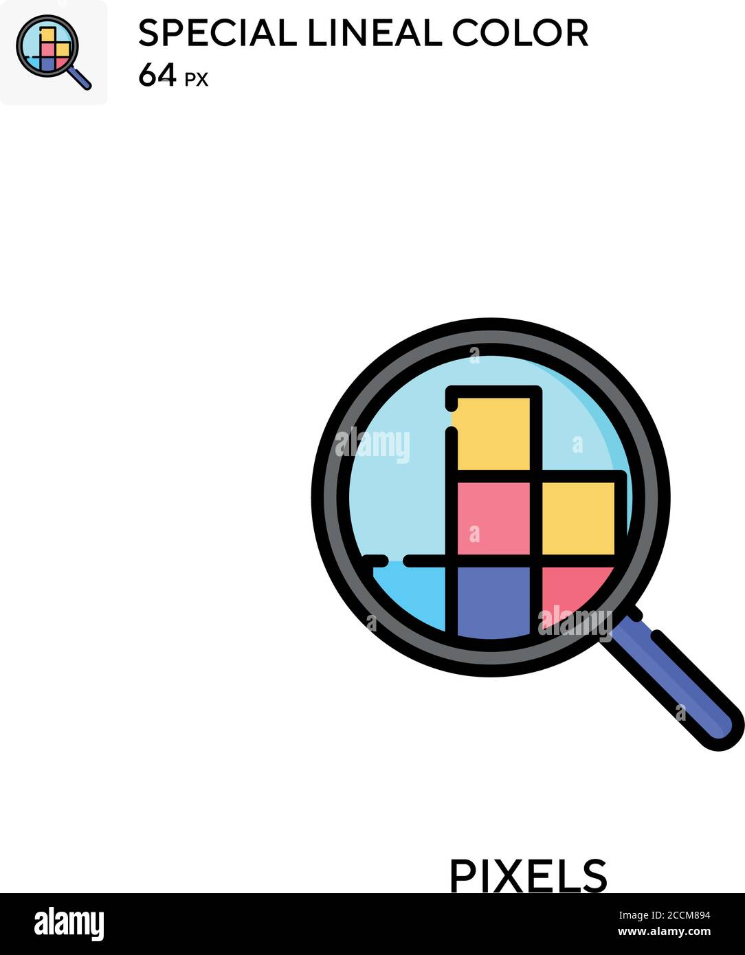 Pixels Special lineal color icon. Illustration symbol design template ...