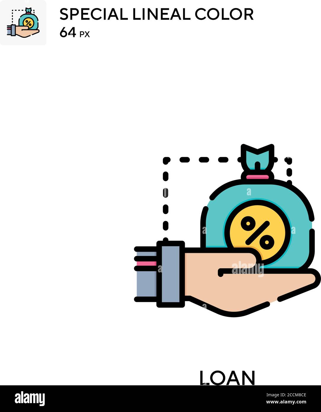 Loan Special lineal color icon. Illustration symbol design template for ...