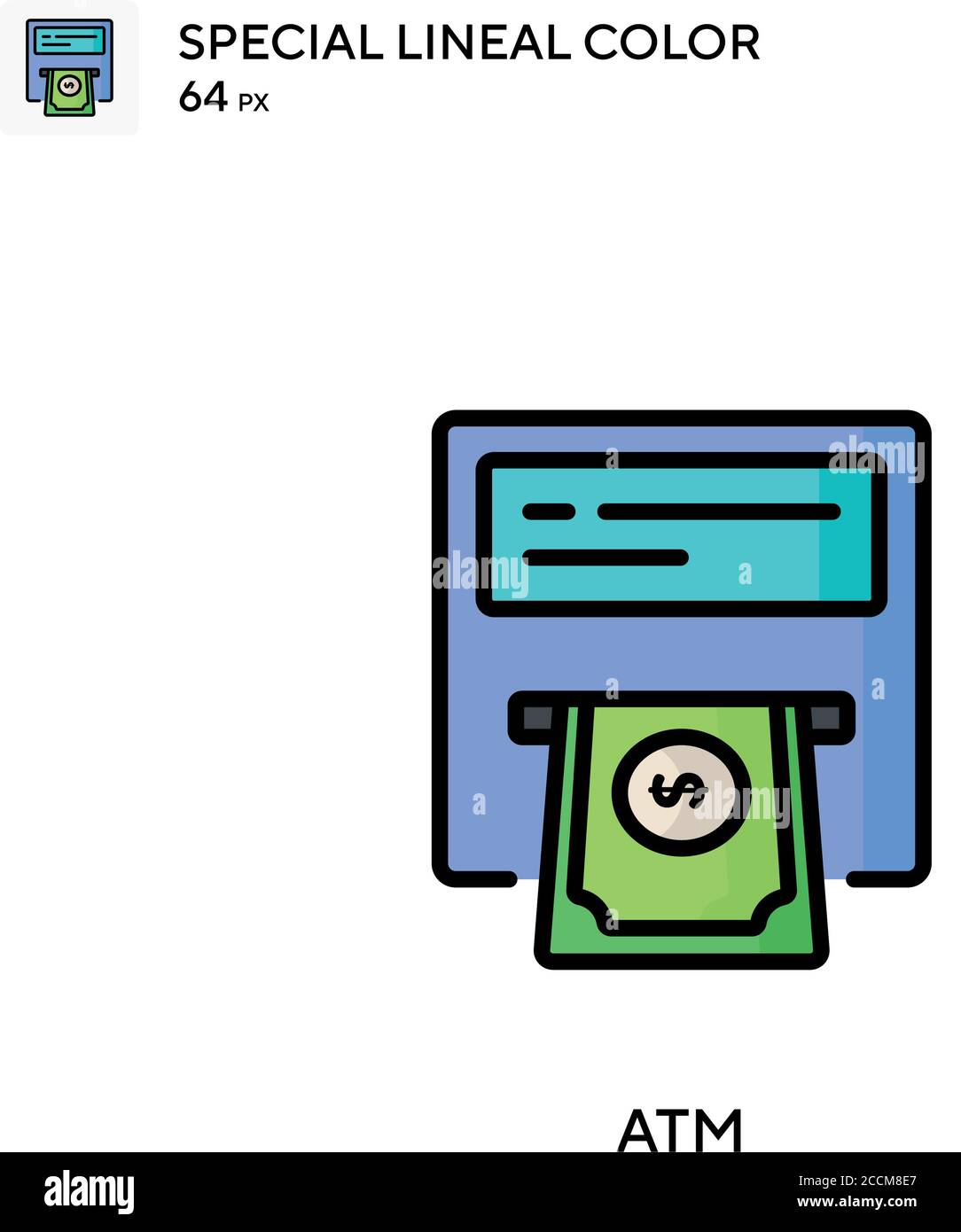 Atm Special lineal color icon. Illustration symbol design template for ...