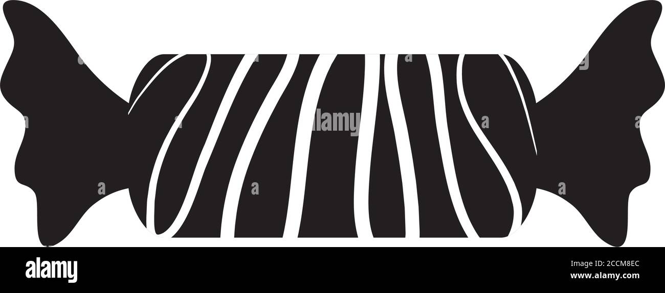 wrapped candy hard confectionery sweet silhouette icon vector ...