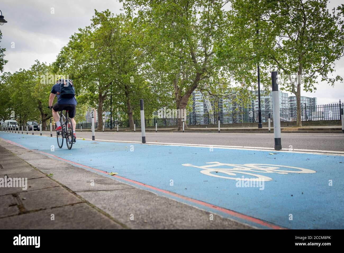 LONDON- The CS8 Cycle Superhighway in Pimlico south west London ...
