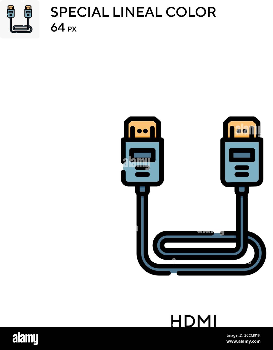 Hdmi Special lineal color icon. Illustration symbol design template for ...
