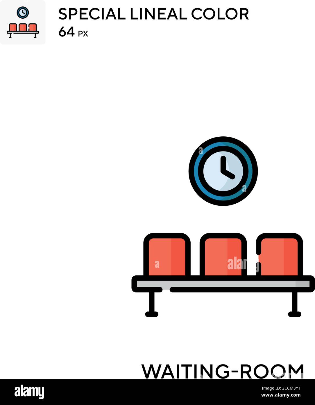 Waiting-room Special lineal color icon. Illustration symbol design template for web mobile UI ...