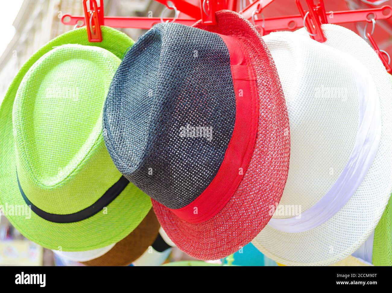 Colorful summer hats on sale Stock Photo - Alamy