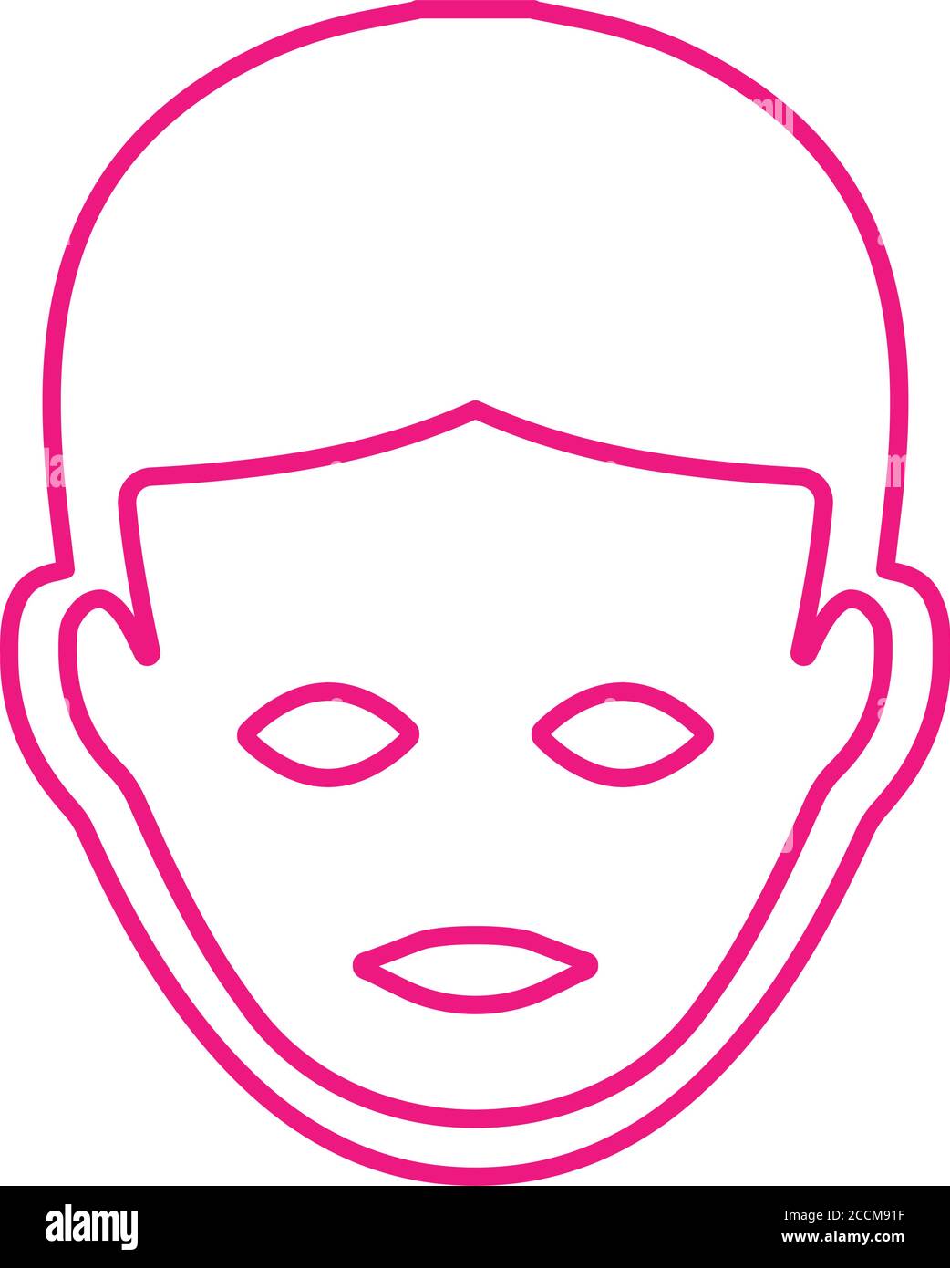 Head, face icon is isolated on white background. Simple vector ...