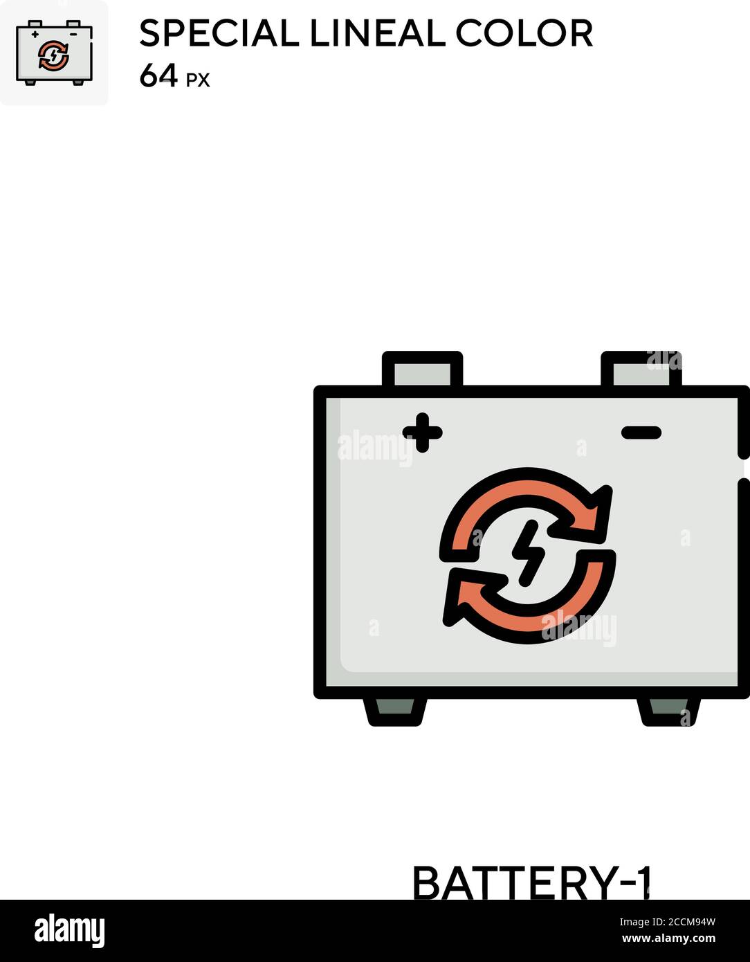 Battery-1 Special lineal color icon. Illustration symbol design ...