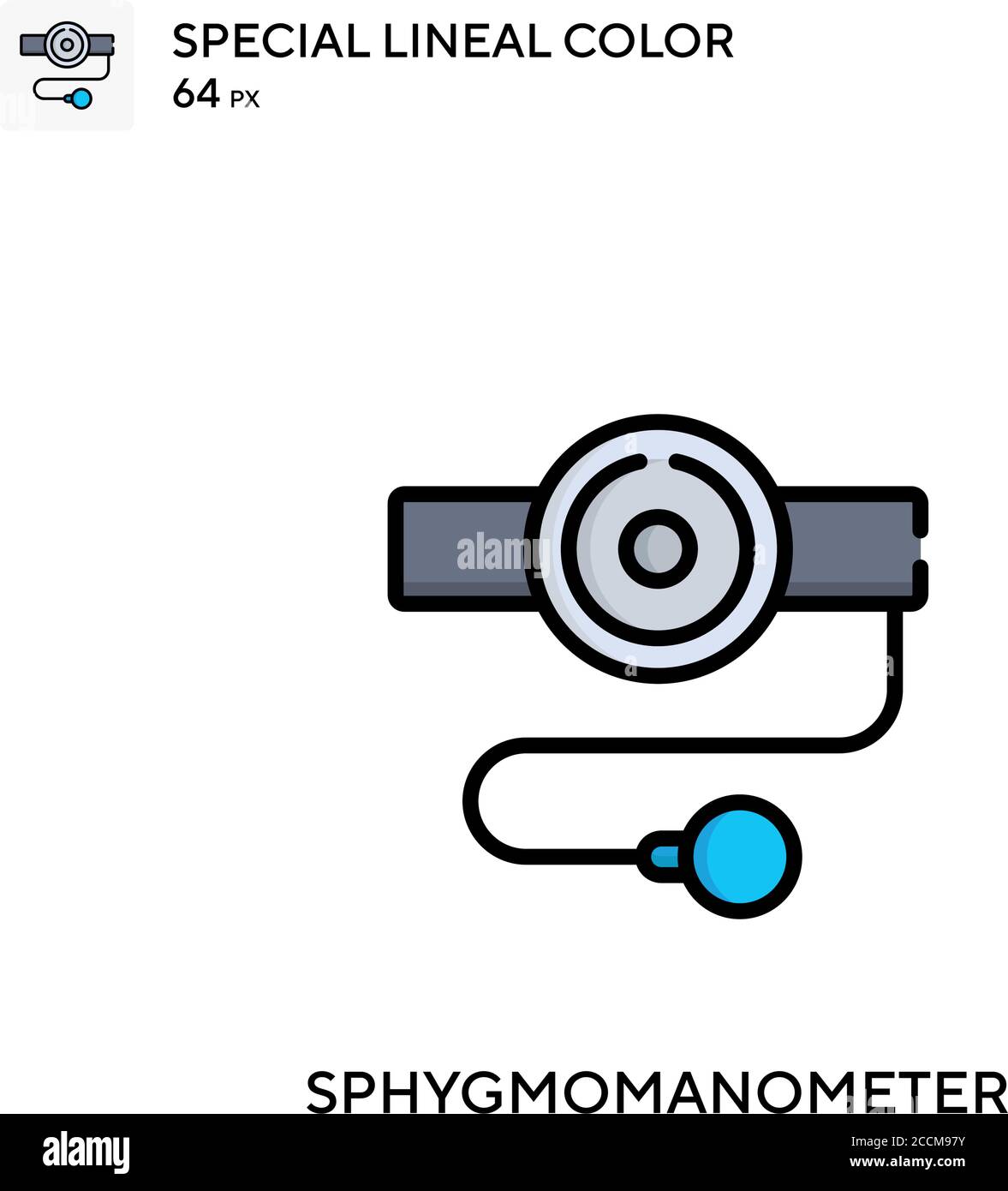 Sphygmomanometer Special lineal color icon. Illustration symbol design ...
