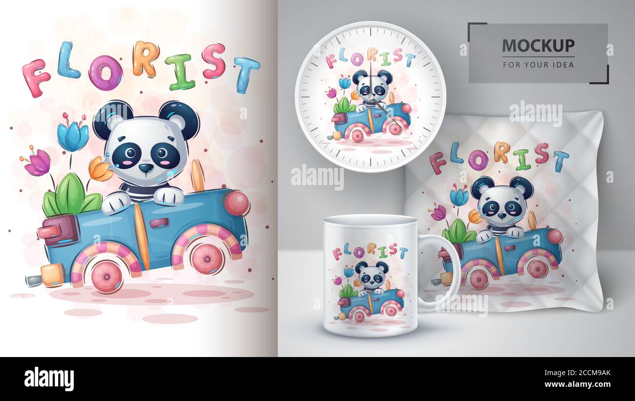 Travel panda - poster and merchandising Stock Vector Image & Art - Alamy