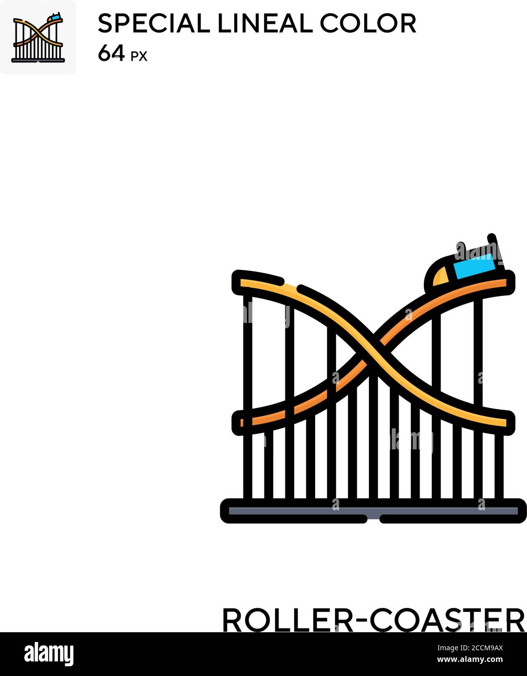 Roller-coaster Special lineal color icon. Illustration symbol design ...