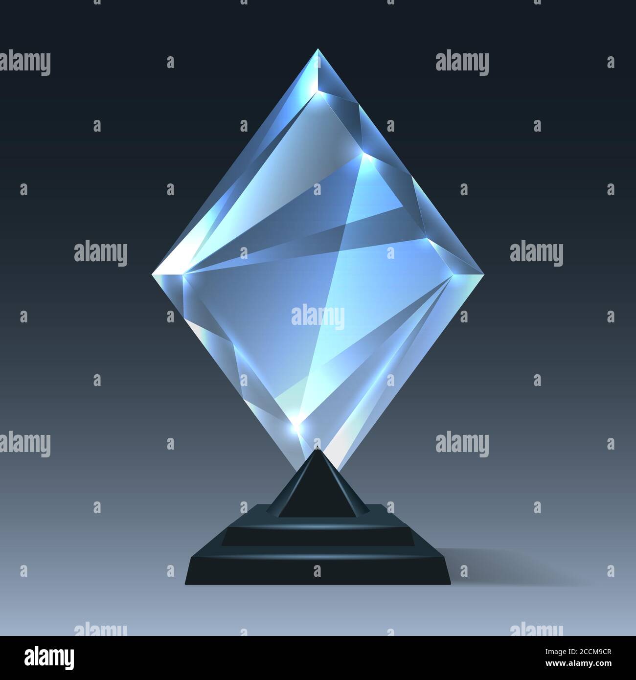 Realistic crystal trophy on transparent Stock Vector Image & Art - Alamy