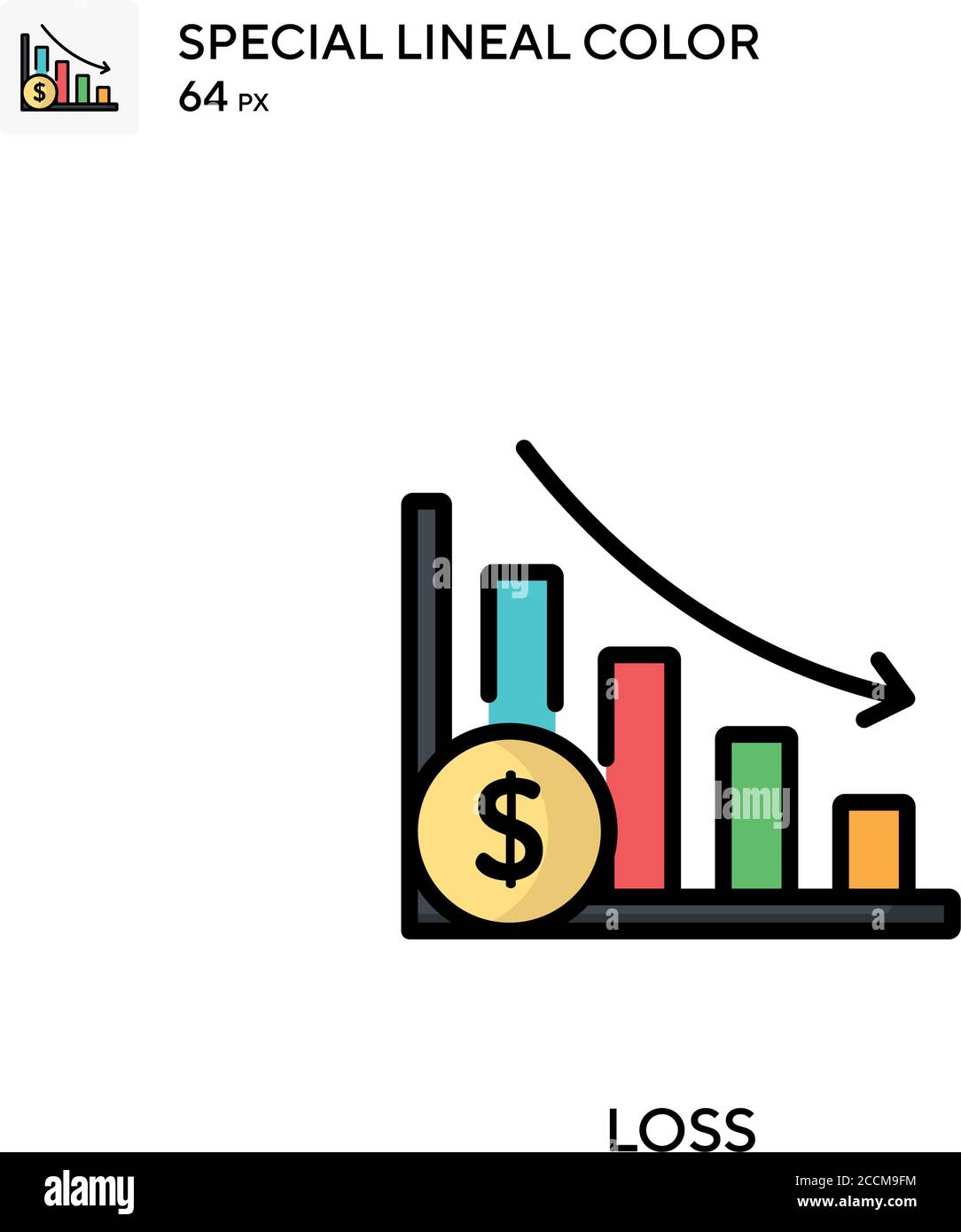 Loss Special lineal color icon. Illustration symbol design template for ...