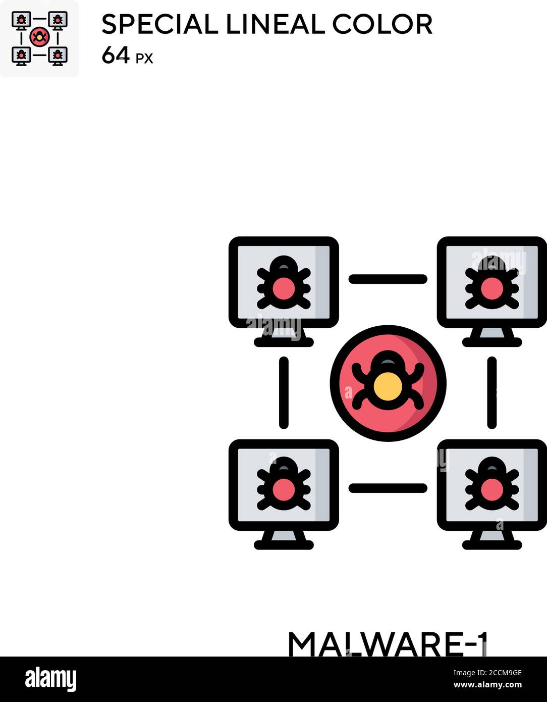 Malware-1 Special lineal color icon. Illustration symbol design ...