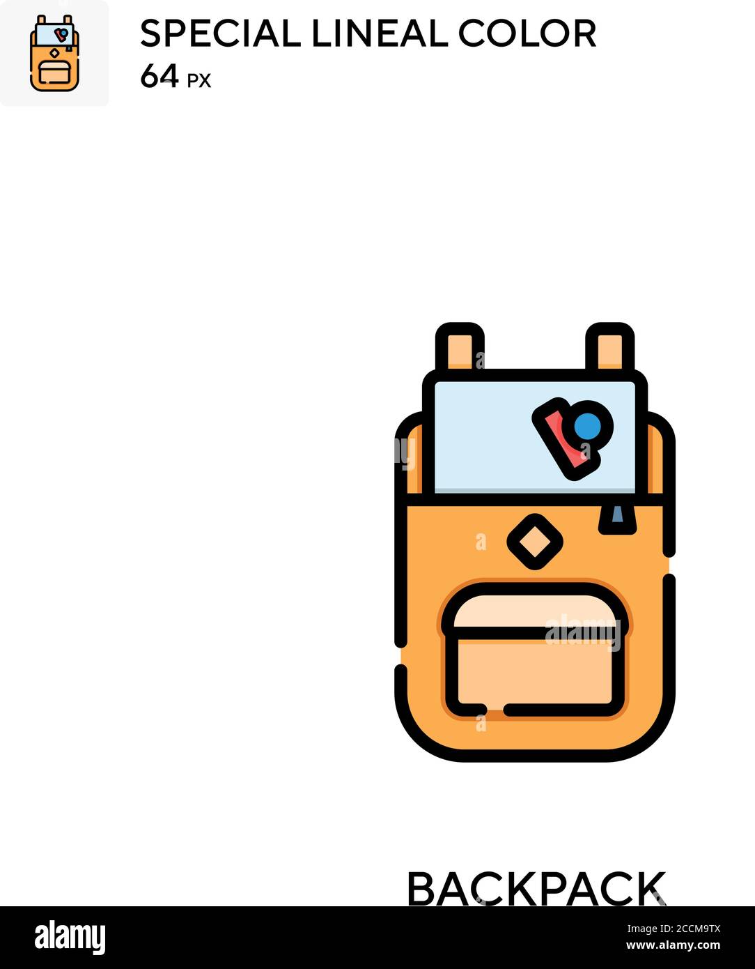 Backpack Special lineal color icon. Illustration symbol design template ...