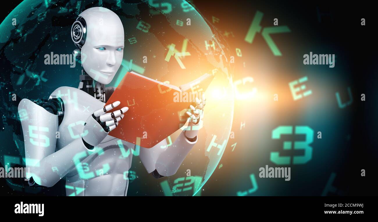 Robot reading hi-res stock photography and images - Alamy