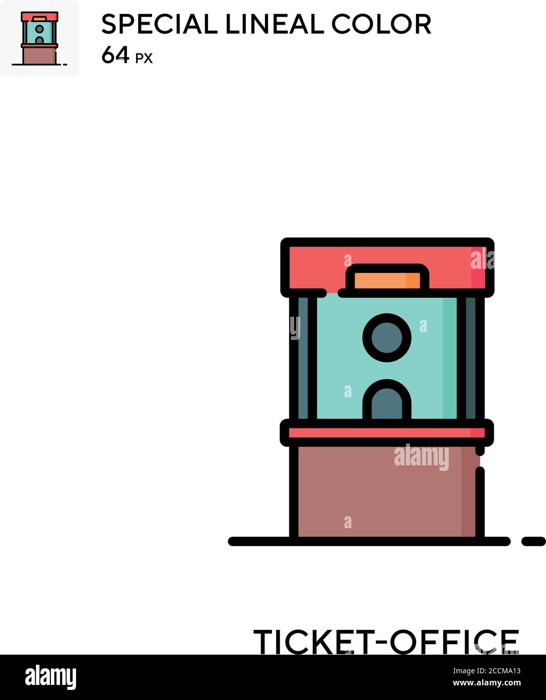 Ticket-office Special lineal color icon. Illustration symbol design ...