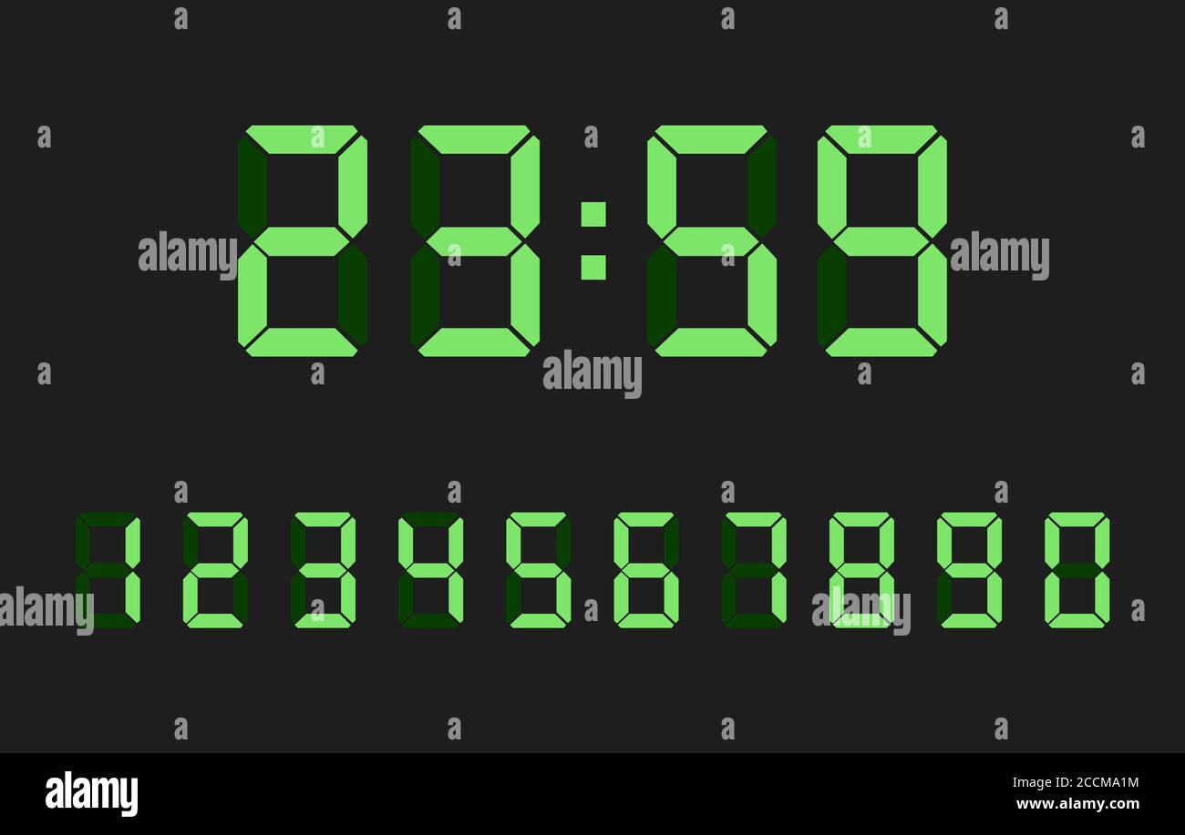 Clock screen numers Stock Vector Image & Art - Alamy