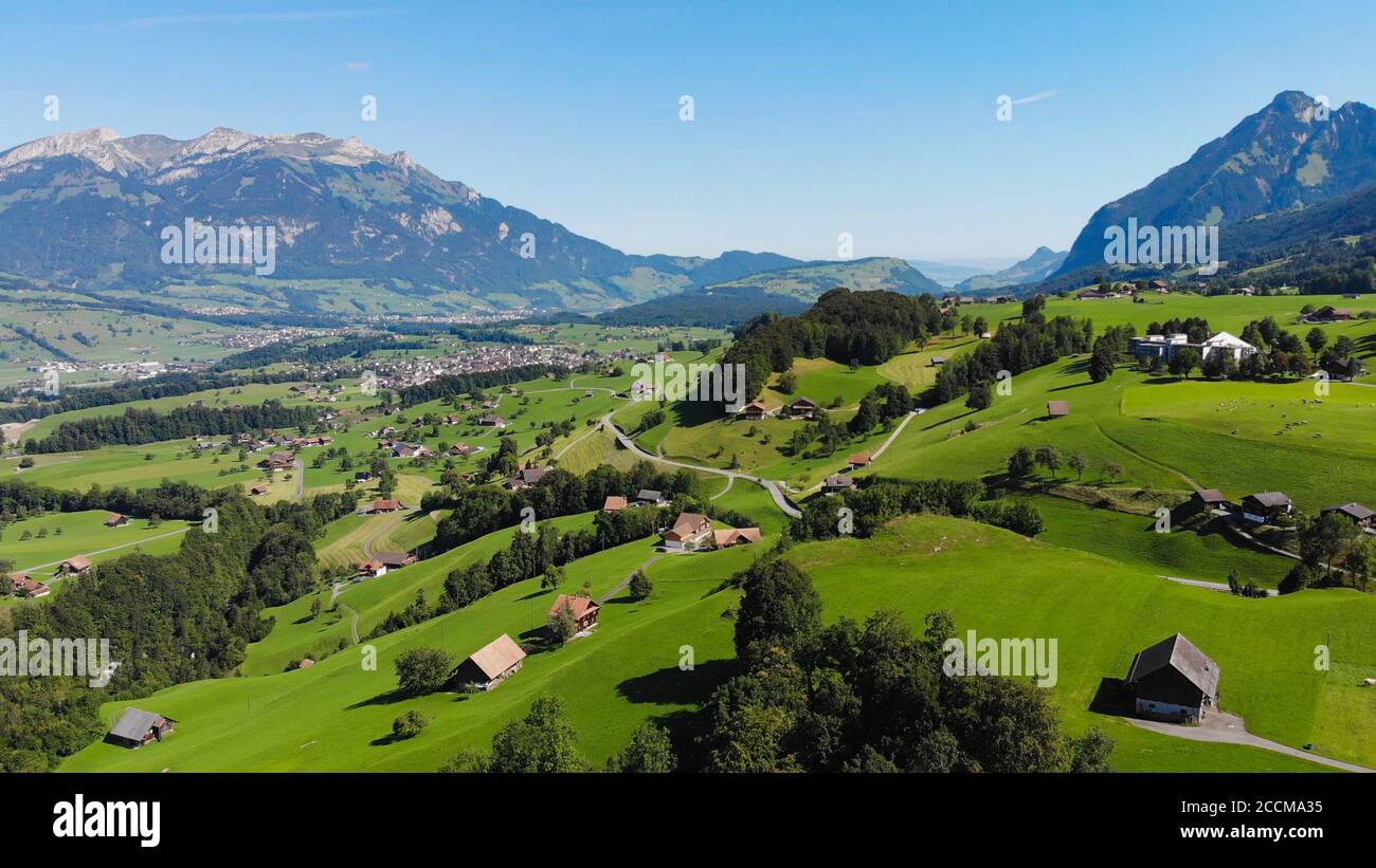 Typical landscape in Switzerland - the Swiss Alps Stock Photo - Alamy