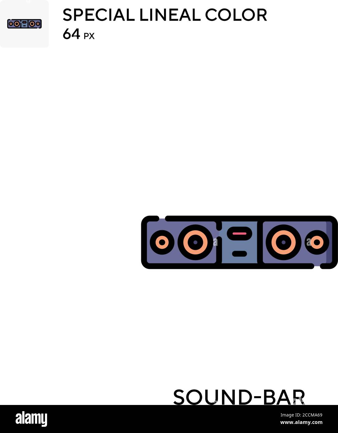 Sound-bar Special lineal color icon. Illustration symbol design ...