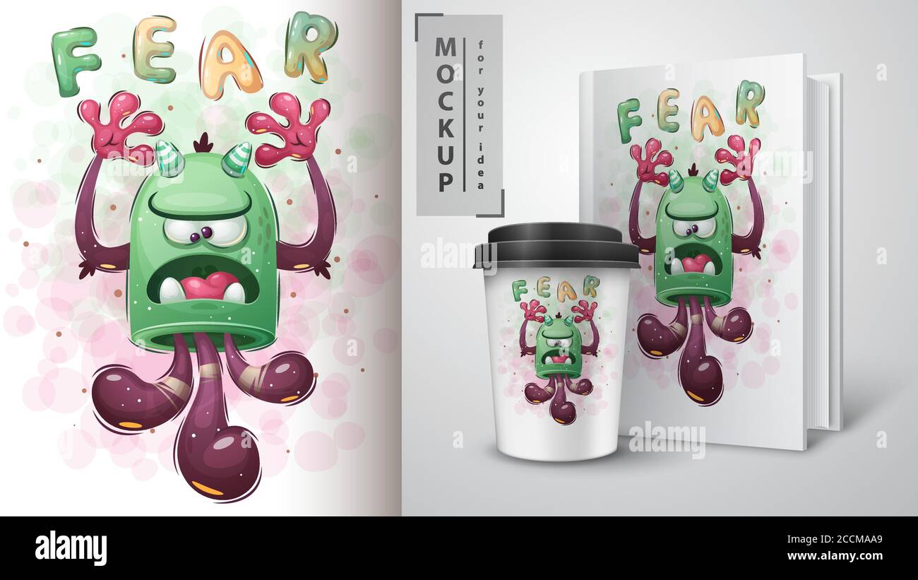 Cute monster - poster and merchandising Stock Vector Image & Art - Alamy