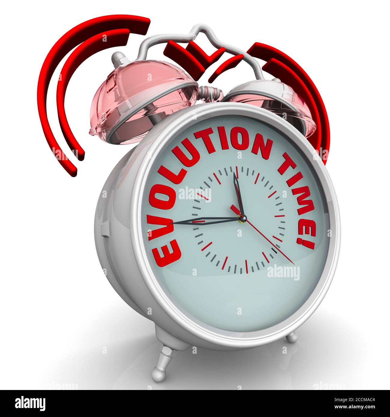 Evolution time! The alarm clock with an inscription. Alarm clock with ...