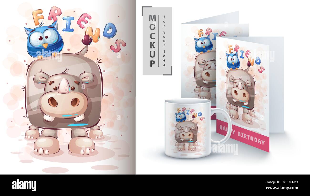 Cute friends - poster and merchandising Stock Vector Image & Art - Alamy